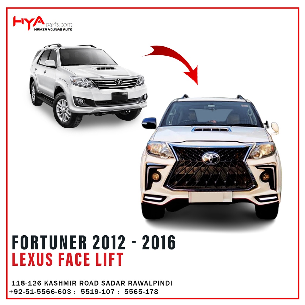 FACE LIFT FORTUNER 2013 IN LEXUS FR & RR | H Y A parts