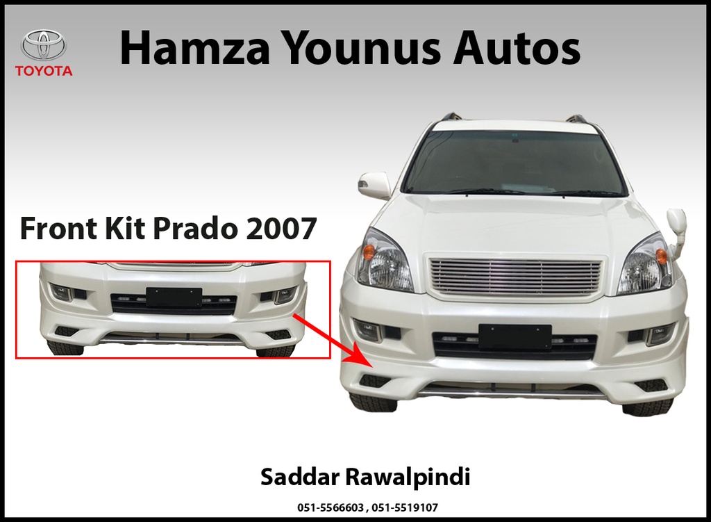 FRONT BUMPER EXTENSION PRADO 120 SERIES CHROME | H Y A parts
