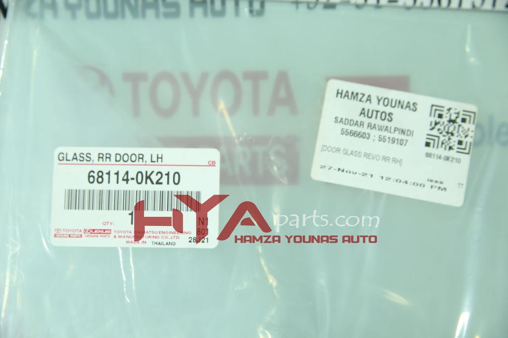 GLASS SUB-ASSY, REAR DOOR, LH | H Y A parts